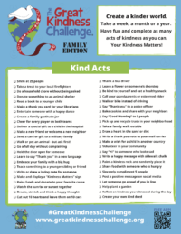 The Great Kindness Challenge – Family Edition Checklist Download Page